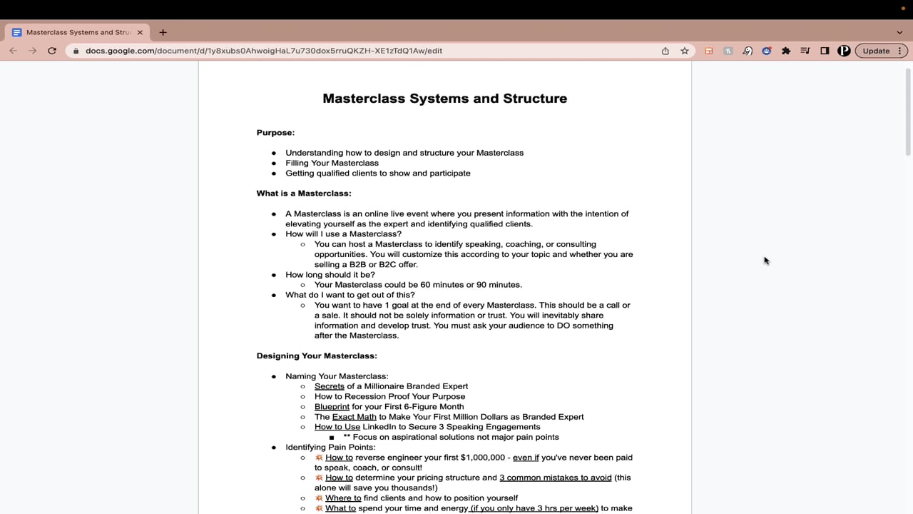 Masterclass Systems & Structure - Accelerated Audience Activation · Mastermind by Expert School®