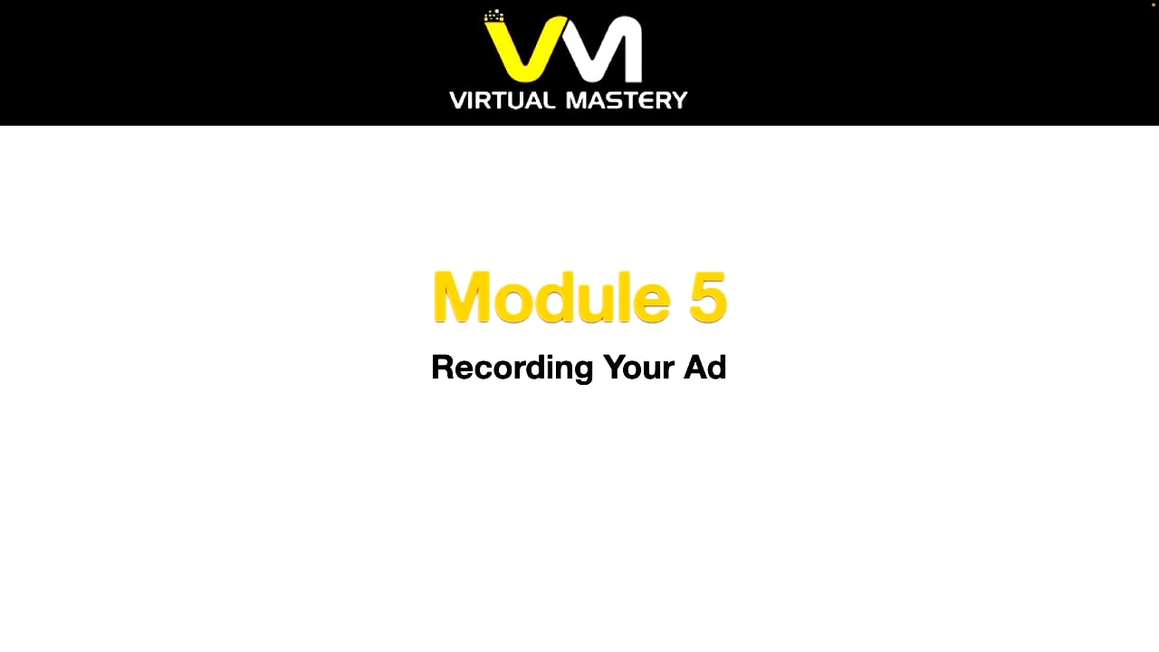 Recording Basics - Recording & Editing Ads · YouTube Ads Mastery