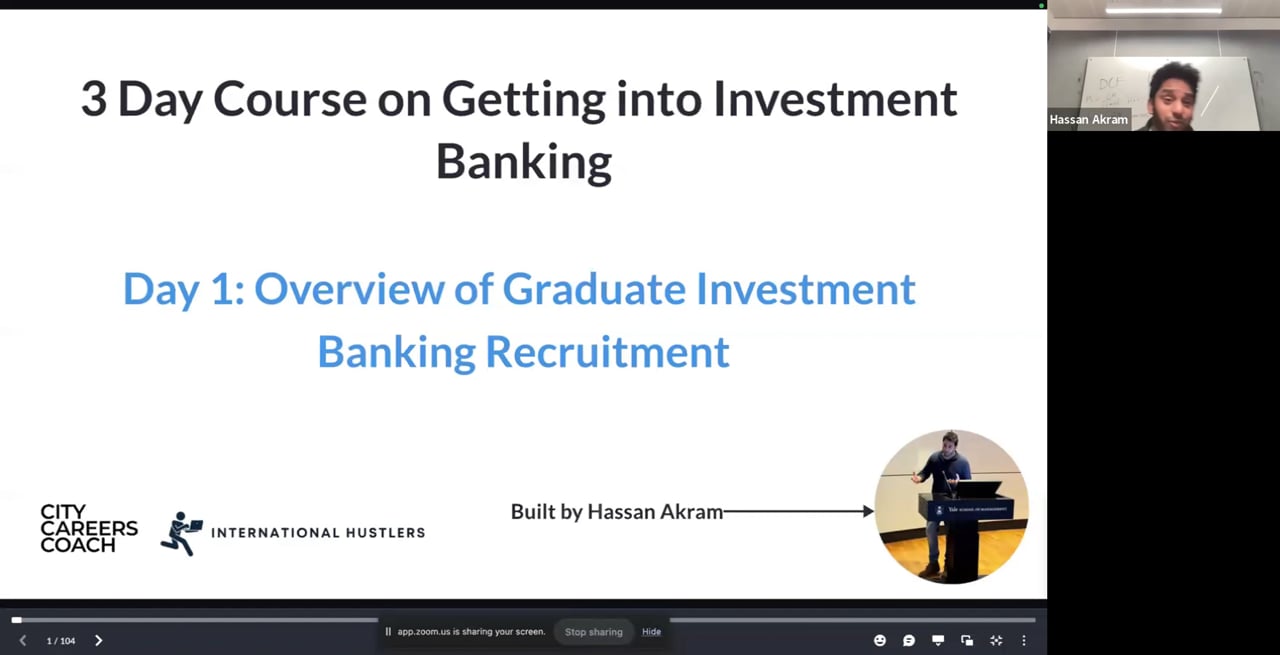 Day 1 - Investment Banking Course · Elite Careers Strategy