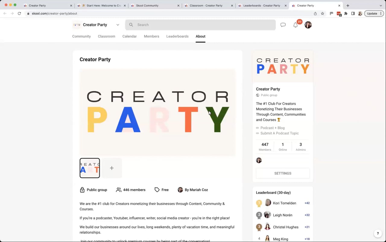 🎉 Start Here: Welcome to Creator Party! - ⭐ Start Here: Free Training Vault · Creator Party