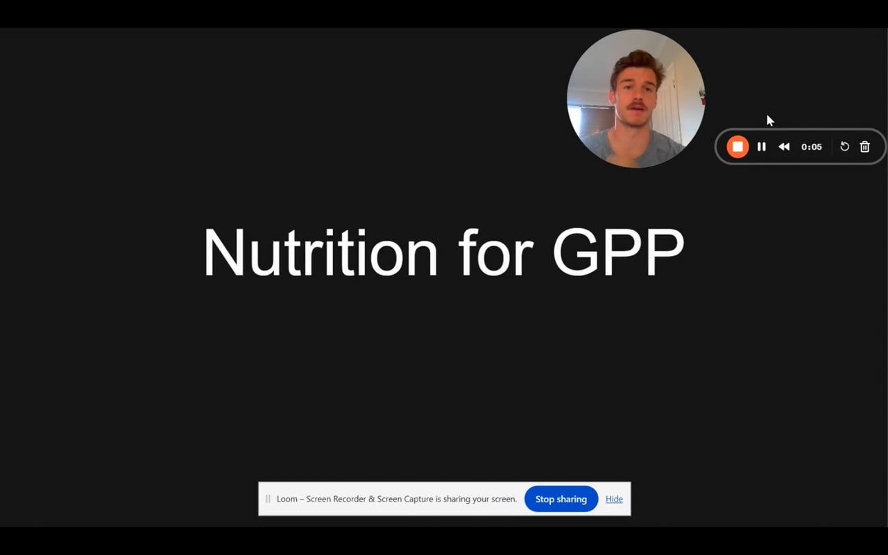 Nutrition - GPP Level 1 · General Physical Preparation