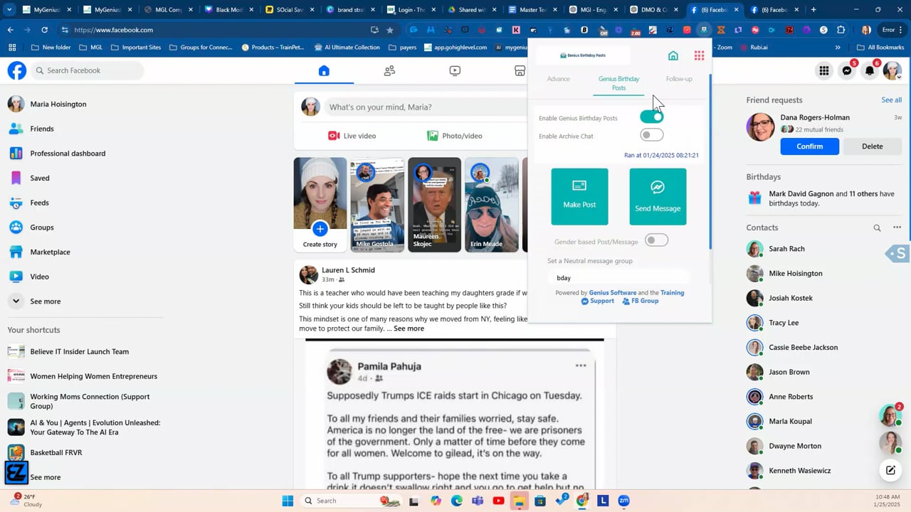 Navigation Menu - Genius Birthday Training · MyGeniusLeads