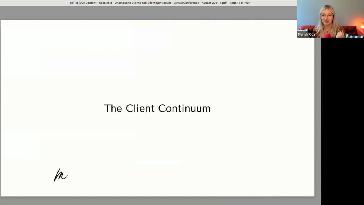 Mapping Out The Client Continuum - Champagne Clients · Creator Party