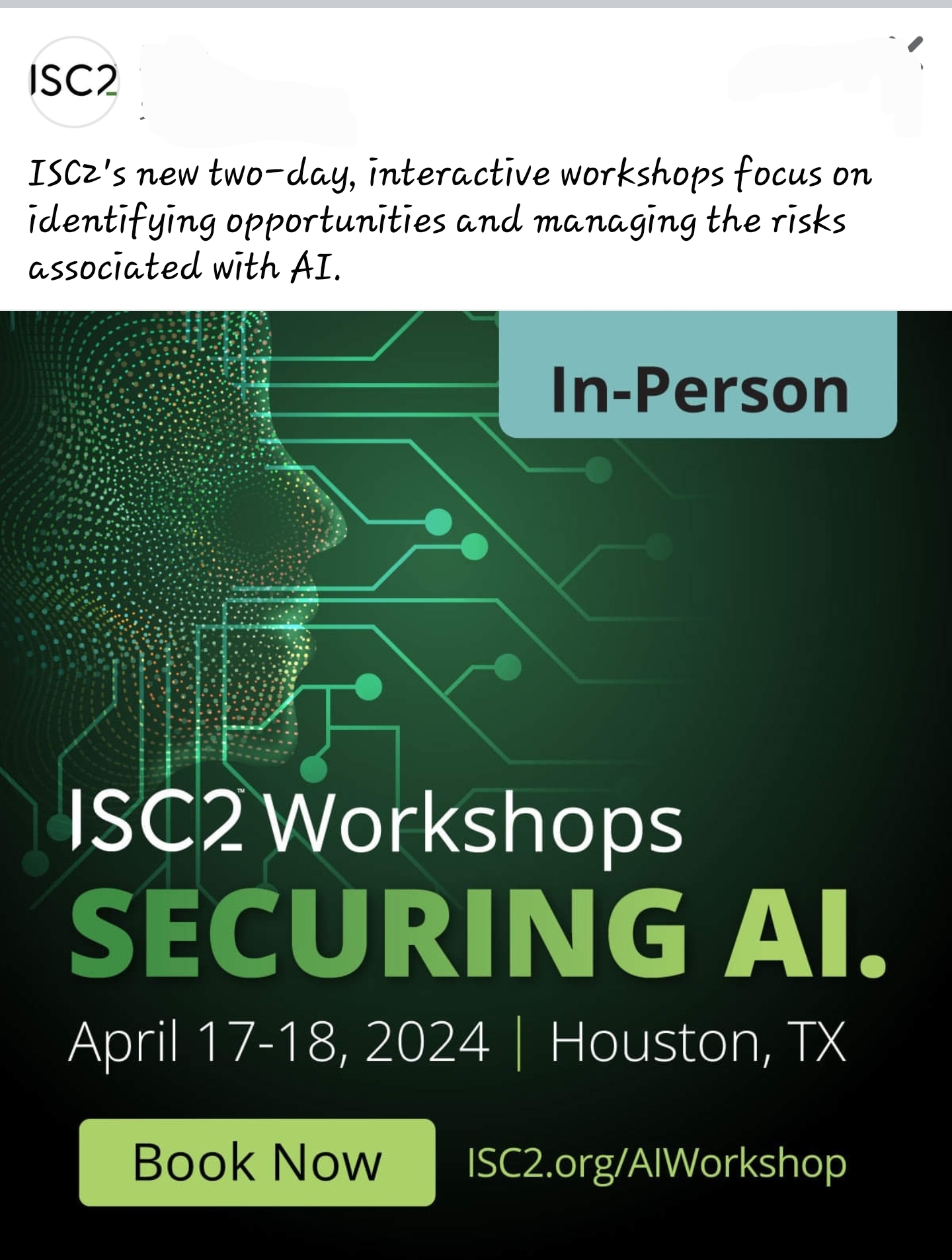 ISC2 Workshop: Securing AI · I ️ AI Community
