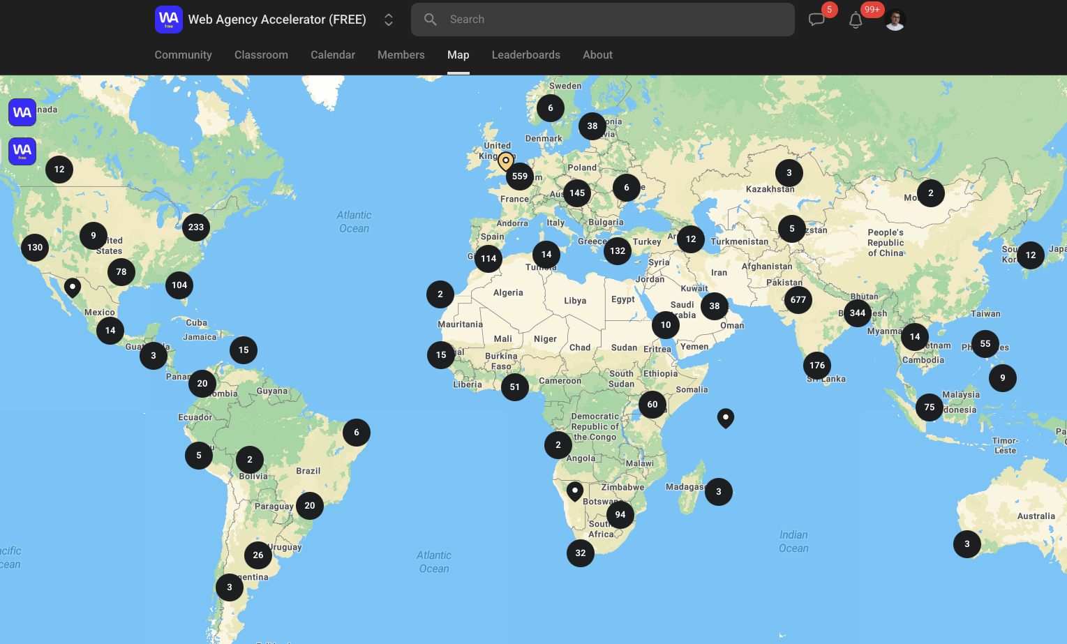 🌎 Members Map - Check it out! · Web Agency Accelerator (FREE)