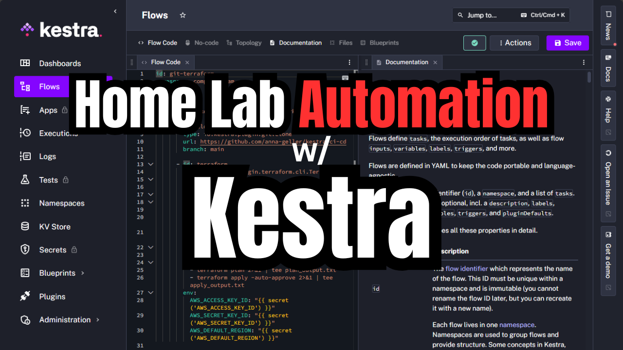 🔥Kestra Overview of what it can do and some sample home lab automation ...