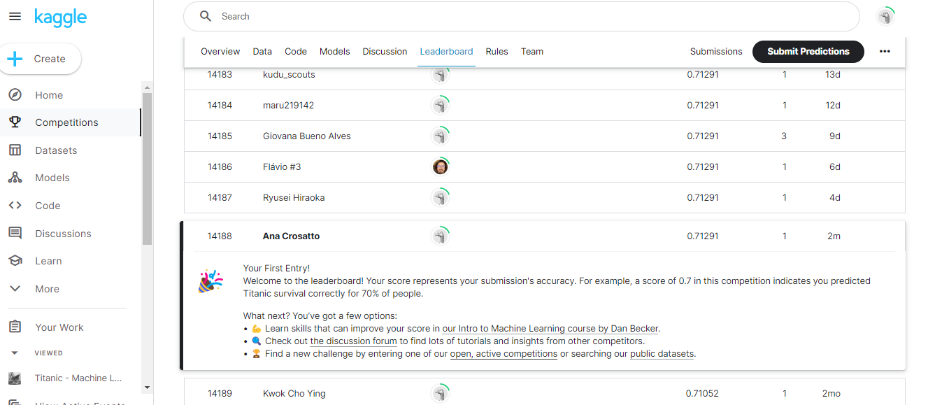 My First Kaggle Submission Share Yours Too · Data Alchemy 