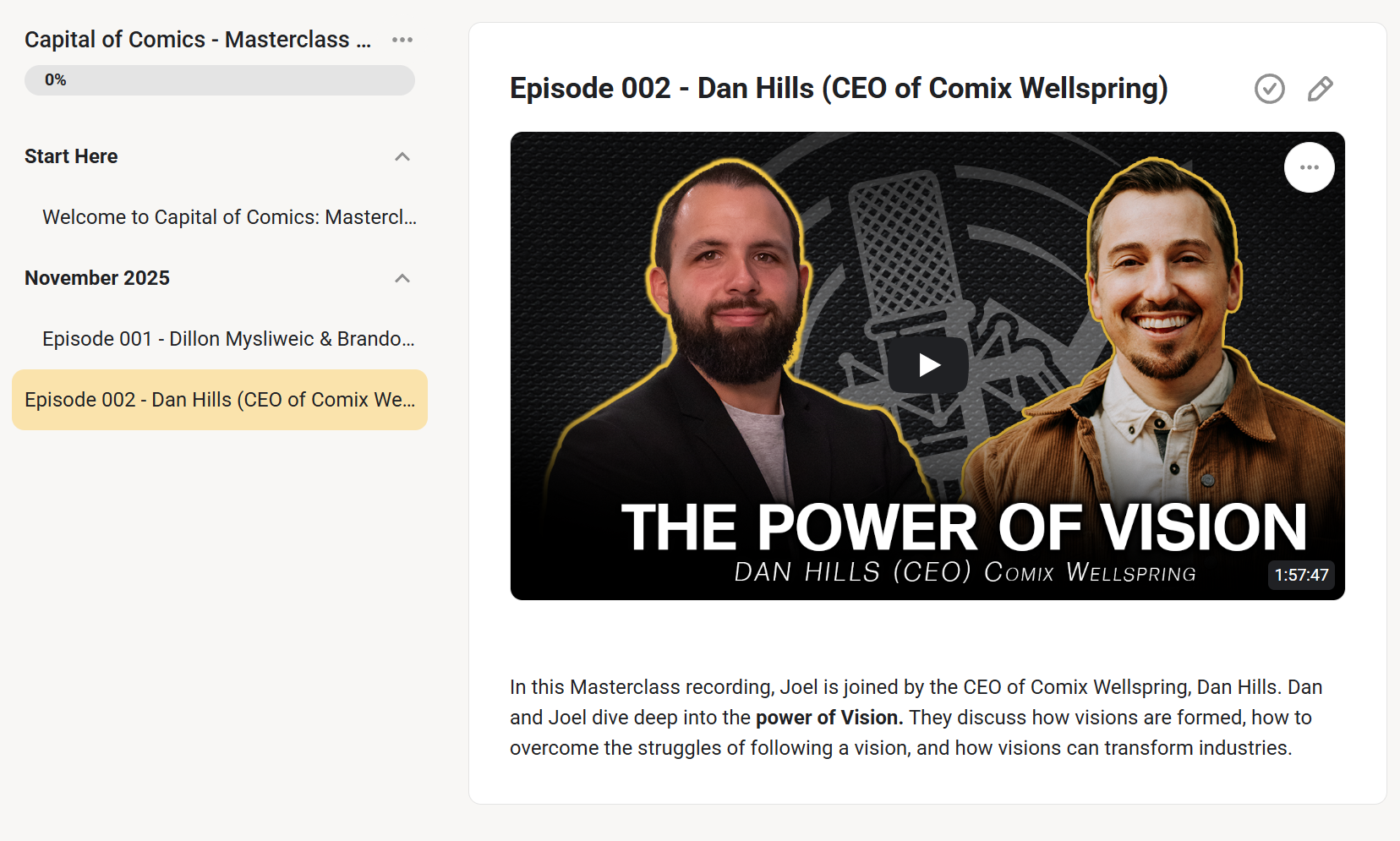 Capital of Comics 002 Masterclass Uploaded! · Concept to Comic™ Academy