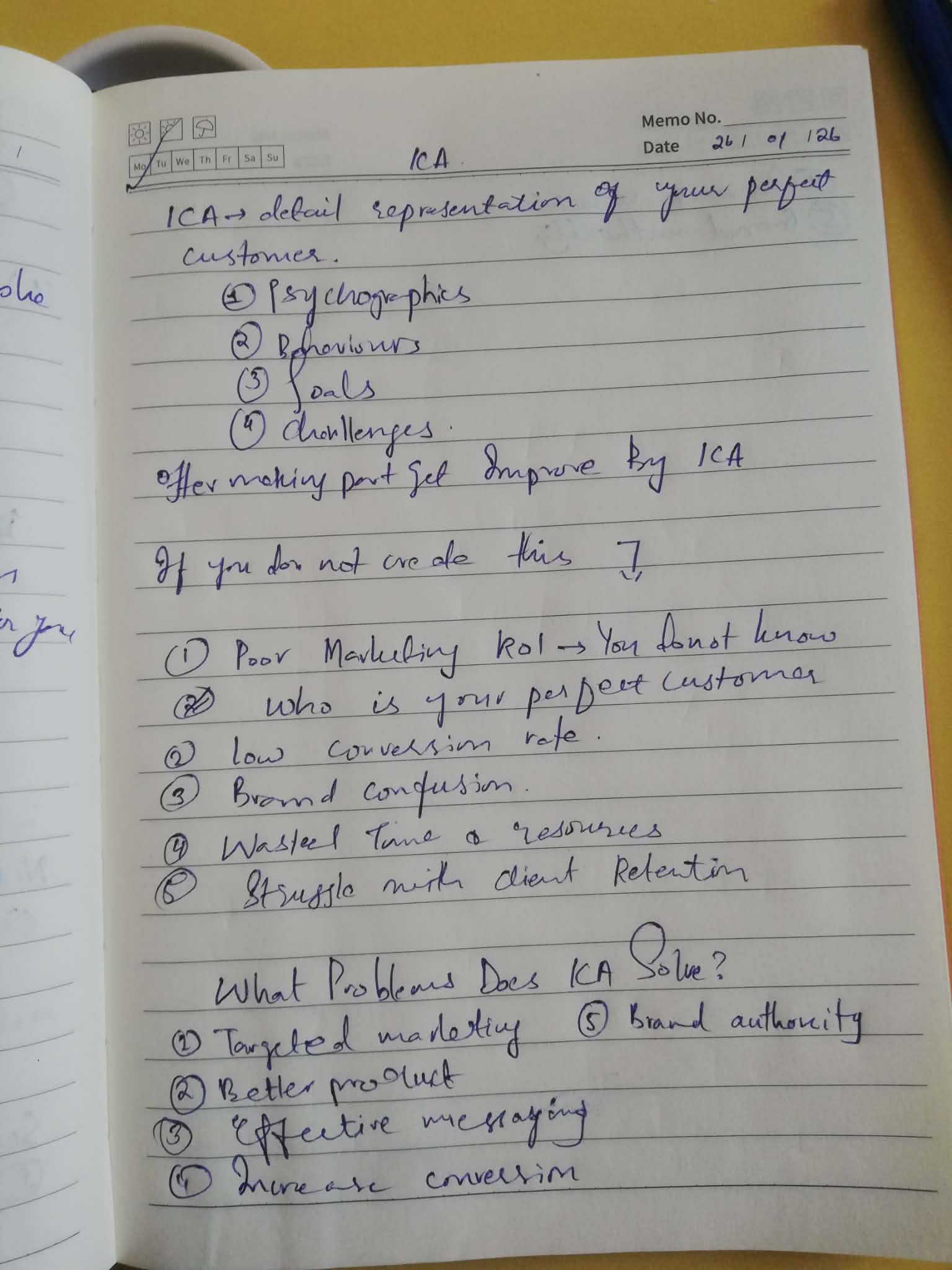 An Ideal Client Avatar (ICA) Notes · Make $1k-$10k in 30 days