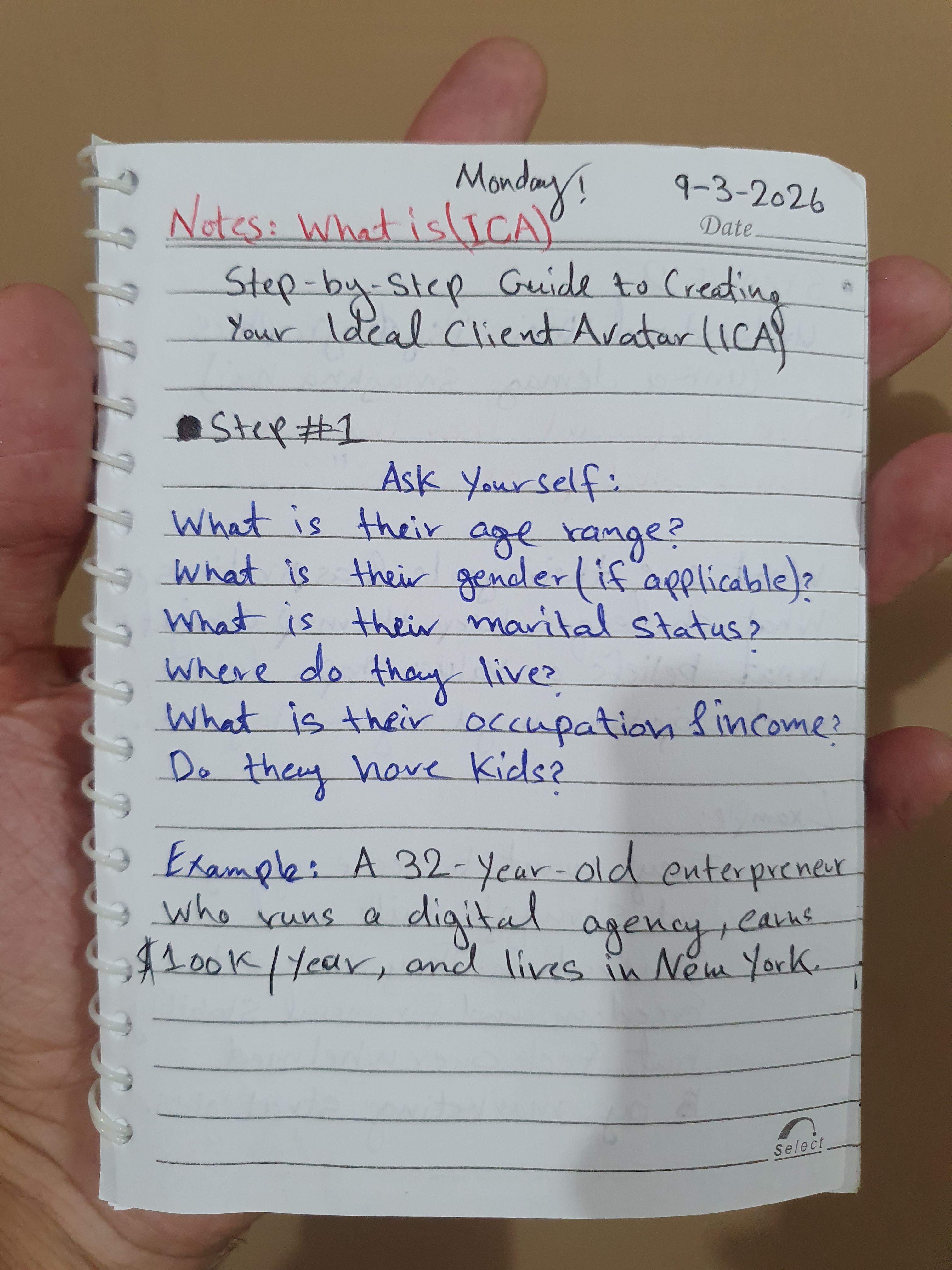 Notes: What is ICA Ideal Client Avatar (Learn Smart Freelancing) · Make ...