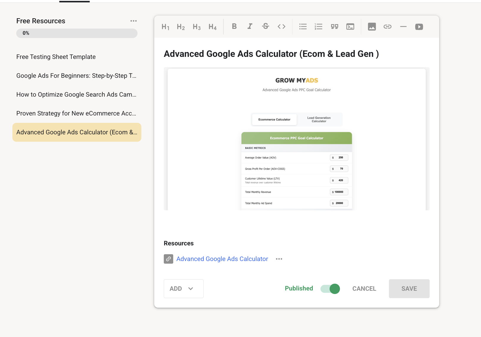 Advanced Google Ads Calculator · PPC Launchpad