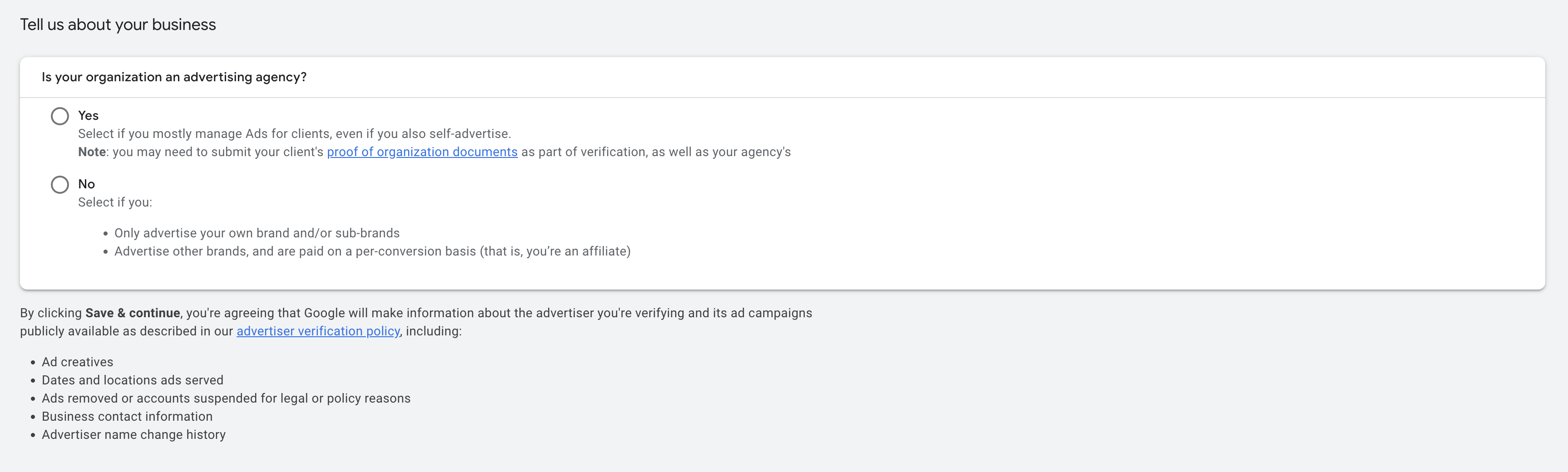 Advertiser verification question · PPC Launchpad