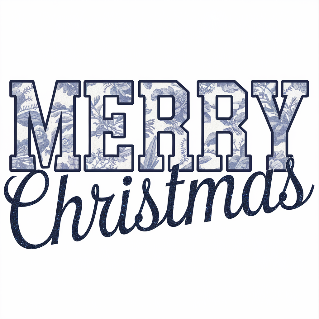 Blue Toile Merry Christmas Design · AI Pixels to Profit by Bailey