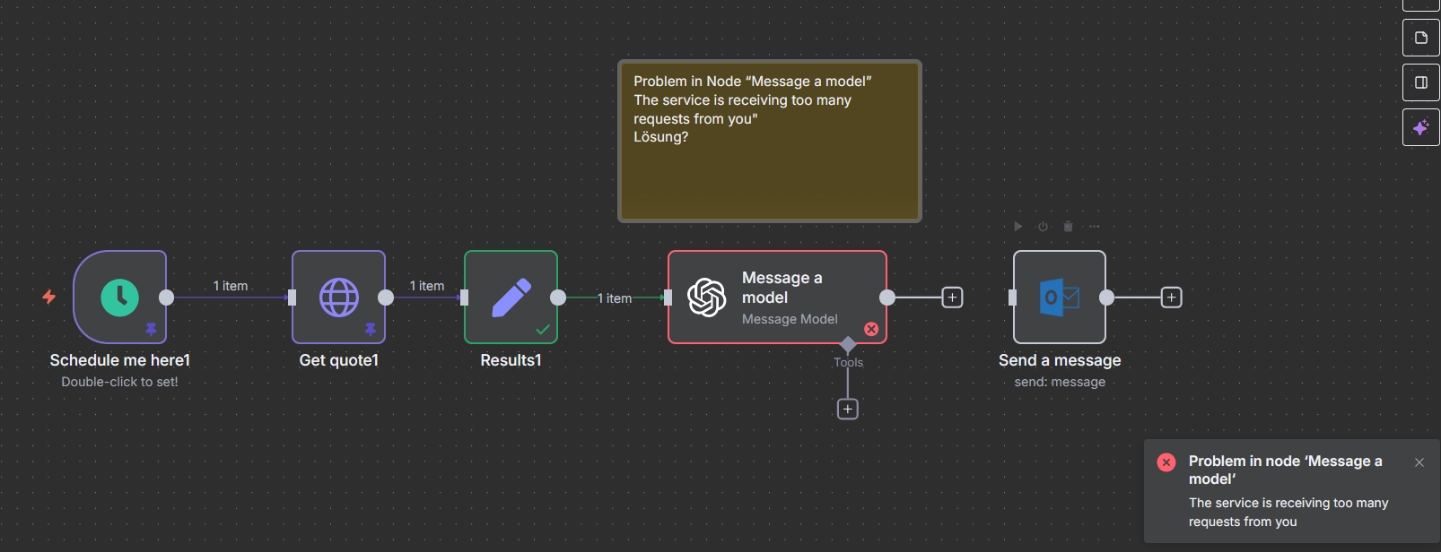 OpenAi "Too many requests" · n8n, KI & Automatisierung