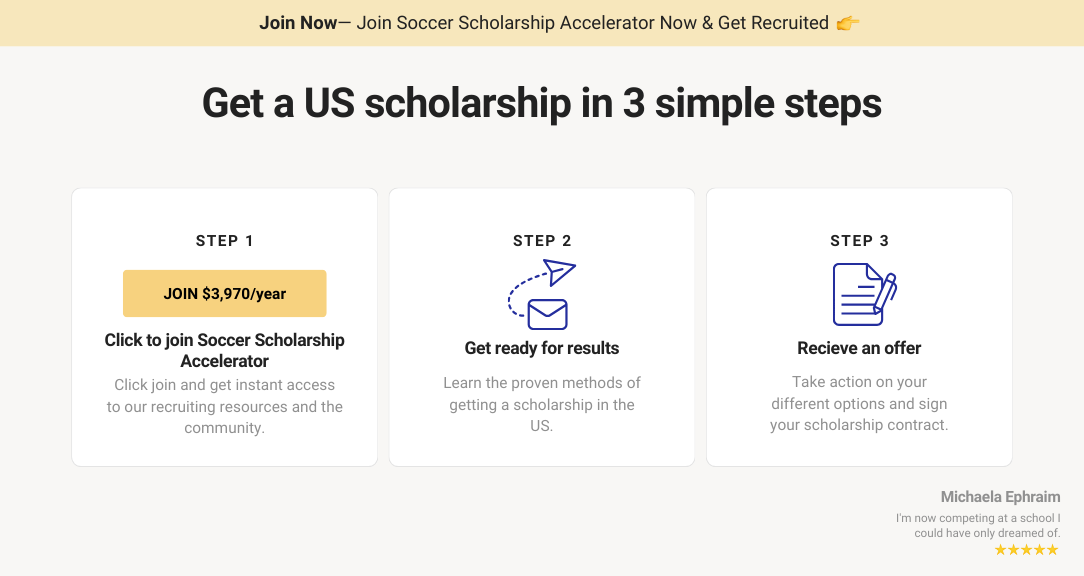Soccer Scholarship Accelerator
