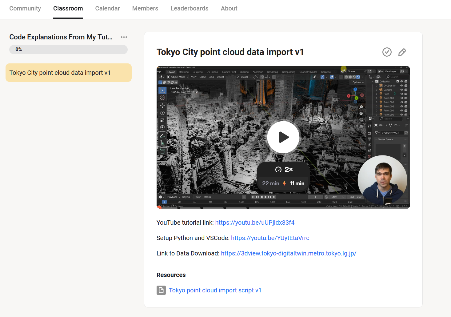 🌆Code & Code Explanation for Tokyo City point cloud data import · CG Python Academy (Free)