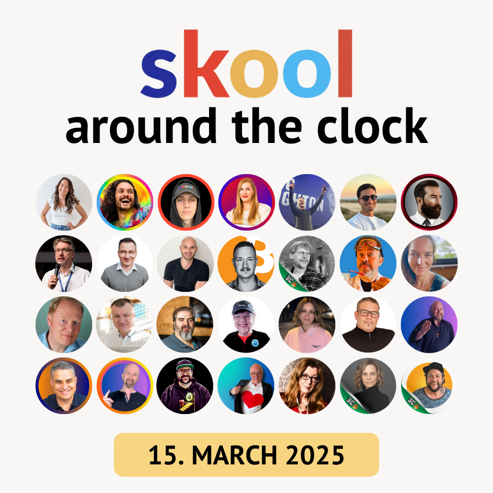 👋 WELCOME to Skool’s FIRST Cross-Community Live Event! 🎉 · skool 𝘼𝙍𝙊𝙐𝙉𝘿 the clock
