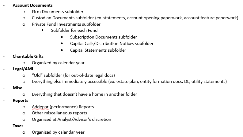 Organizing Client Folders · RIA Operators