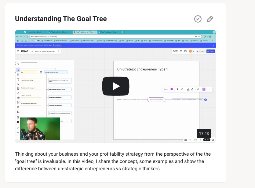 New Video: Strategic Thinking - Understanding the Goal Tree · Indy ...