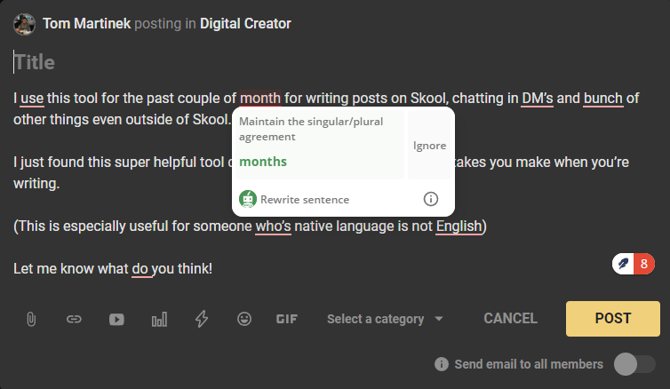 Use This Tool To Write Better Skool Posts · Content Academy