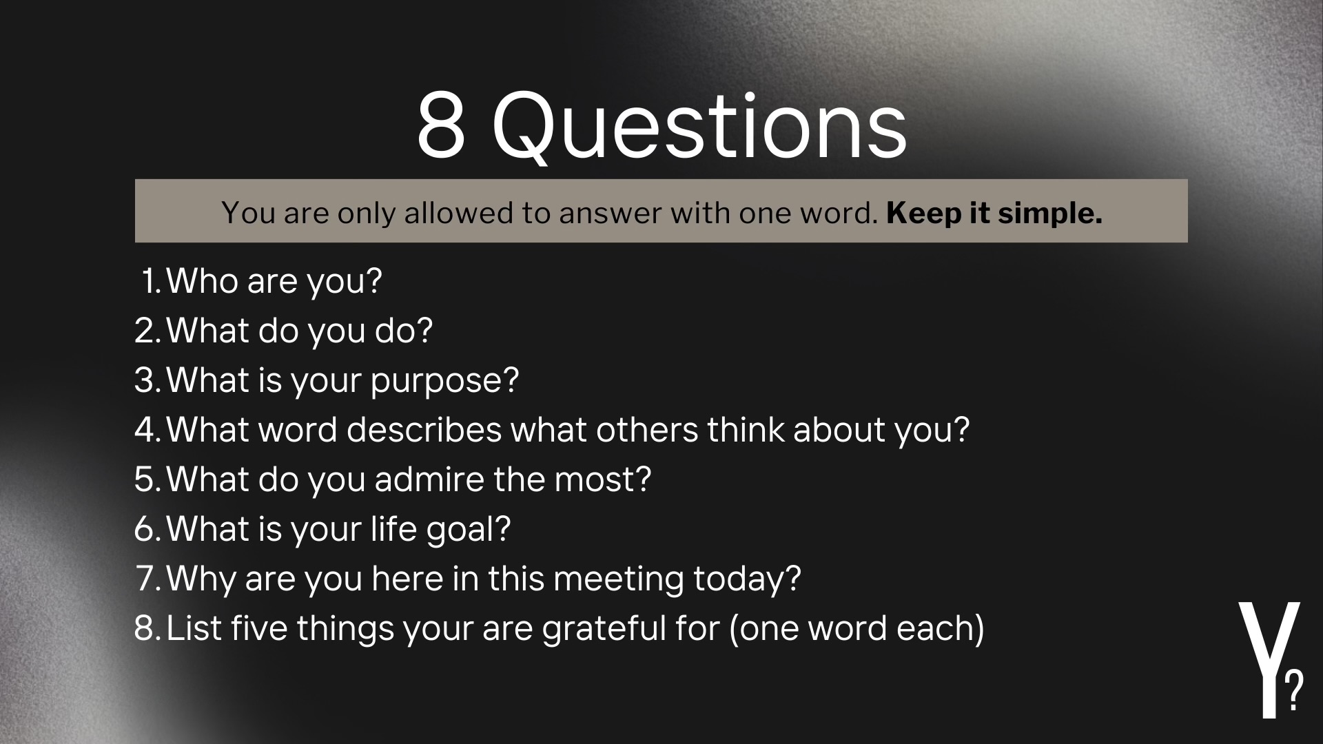 The 8 Questions · Purpose Coaching Institute