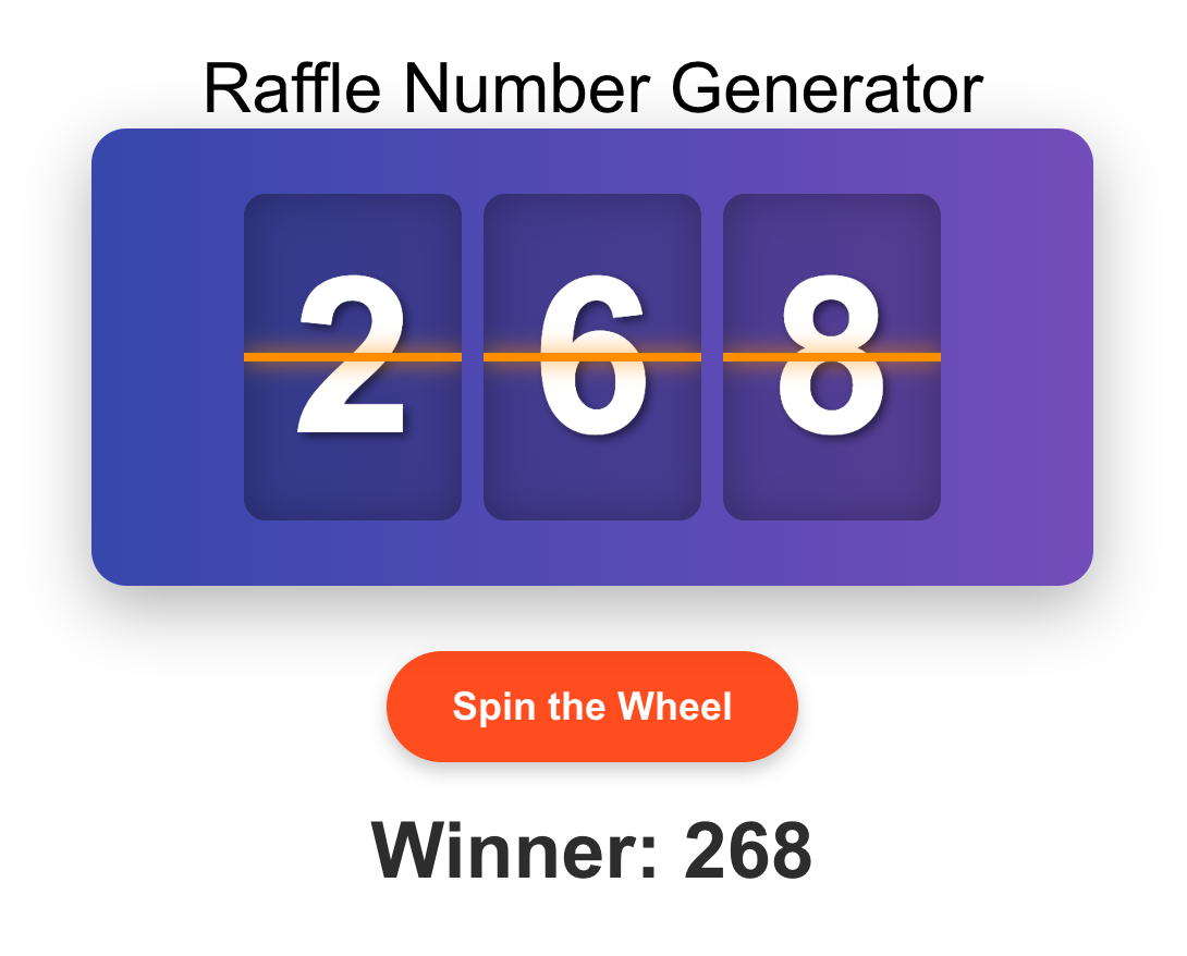 Random Number Raffle Widget · The Chatbot Challenge