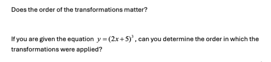 IB AI HL - Order of transformations in functions · Project 99.95