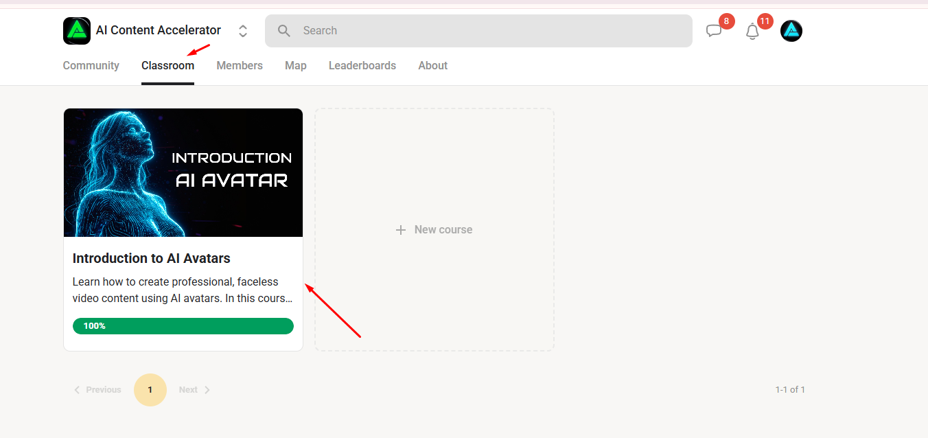 🎬 Let’s Begin: “Introduction to AI Avatars” Is Now Live in the Classroom · AI Content Accelerator