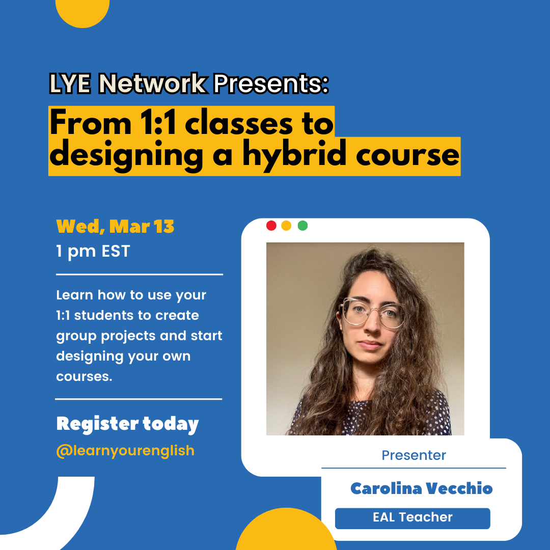 Webinar: From 1:1 to Hybrid Courses · Teacher Support Network (Free)