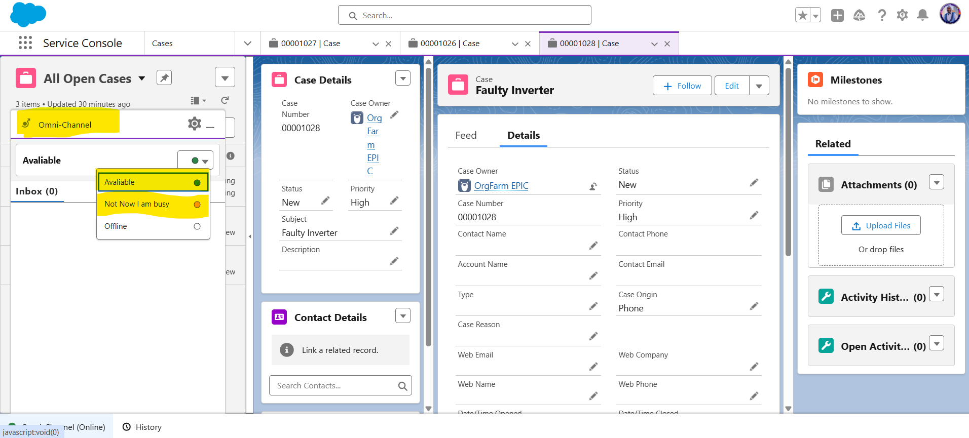 Just set up Omni-Channel in Salesforce Service Cloud and tested it ...