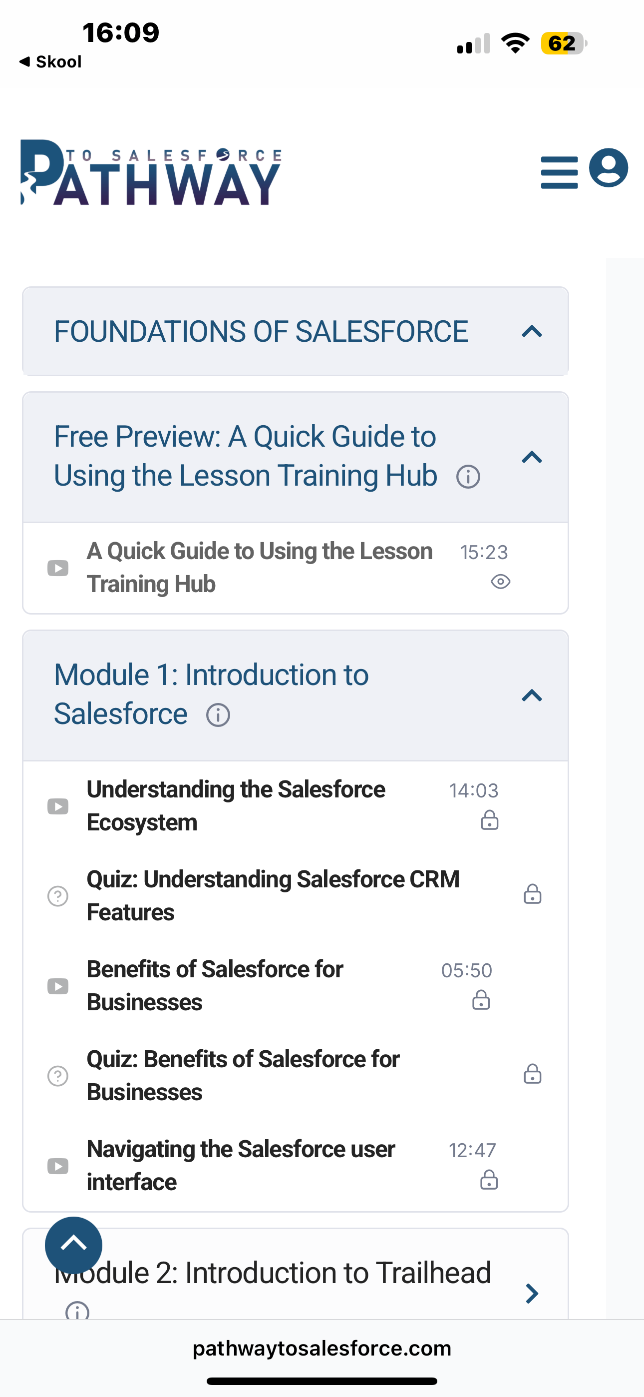 Fundamentals of Salesforce Locked Modules · Pathway To Salesforce (PTS)