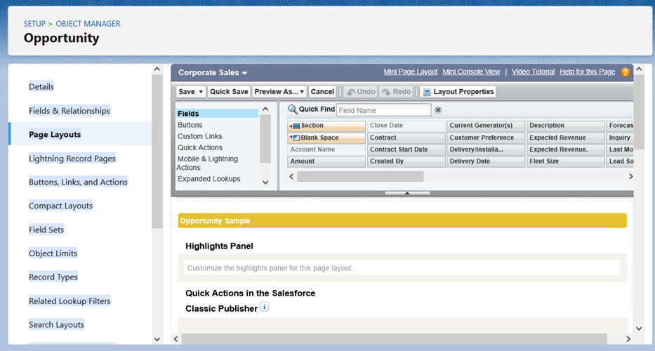 Page Layout Fields · Pathway To Salesforce (PTS)