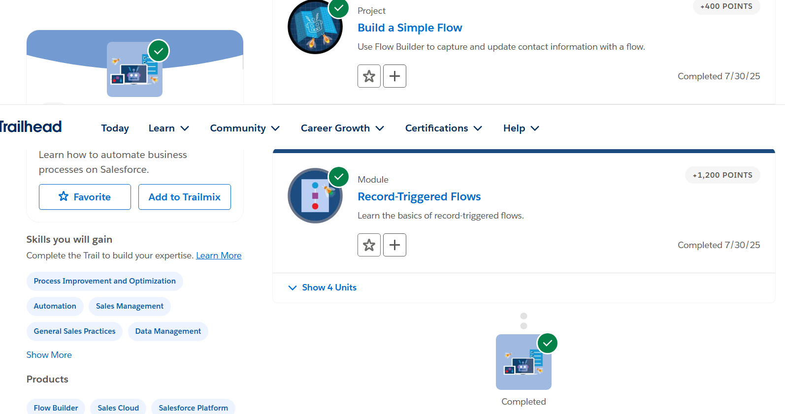 Completed The flow module🔥 · Pathway To Salesforce (PTS)