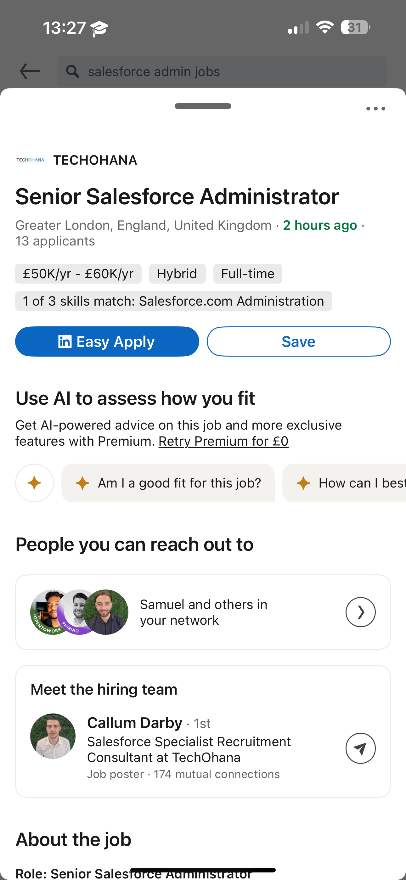 New Salesforce Admin Job Just Posted: £50,000 - £60,000/yr Posted 2hrs ...