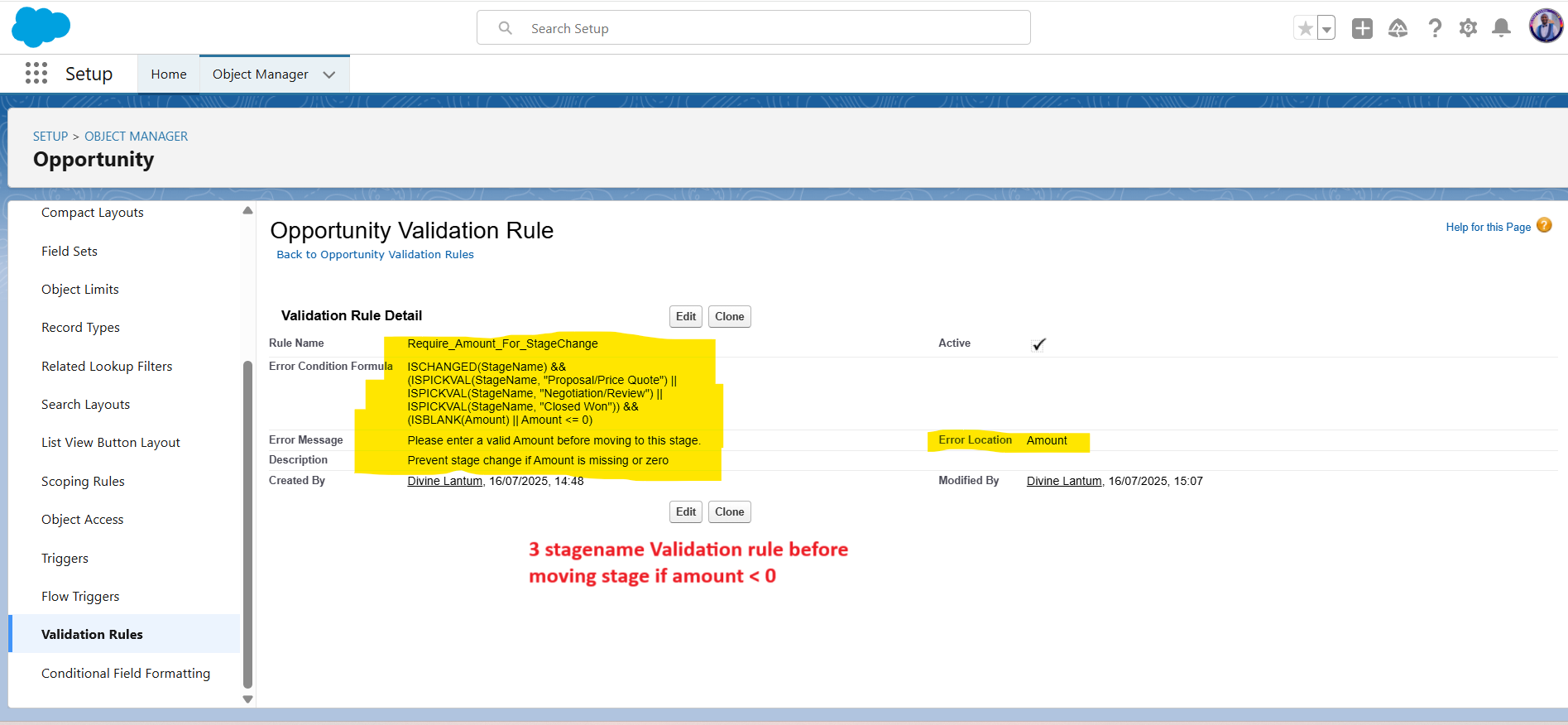 Prevent Stage Change Without Amount · Pathway To Salesforce (PTS)