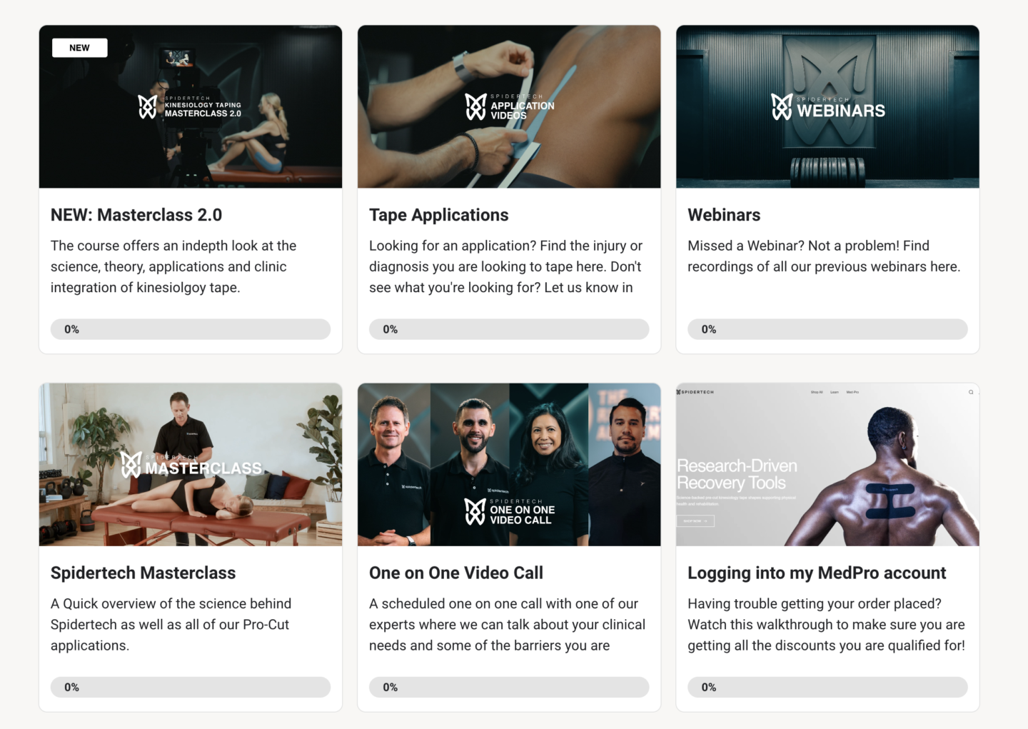 Spidertech Masterclass Portal