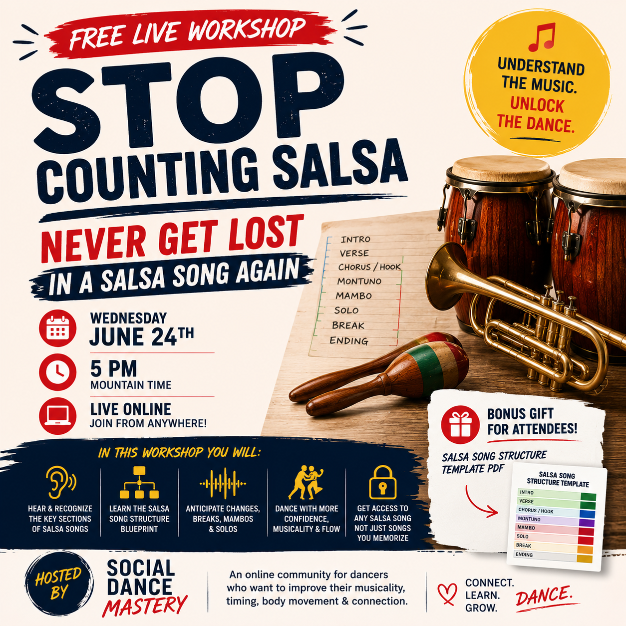 FREE Workshop: Never Get Lost in a Salsa Song Again · Social Dance Mastery
