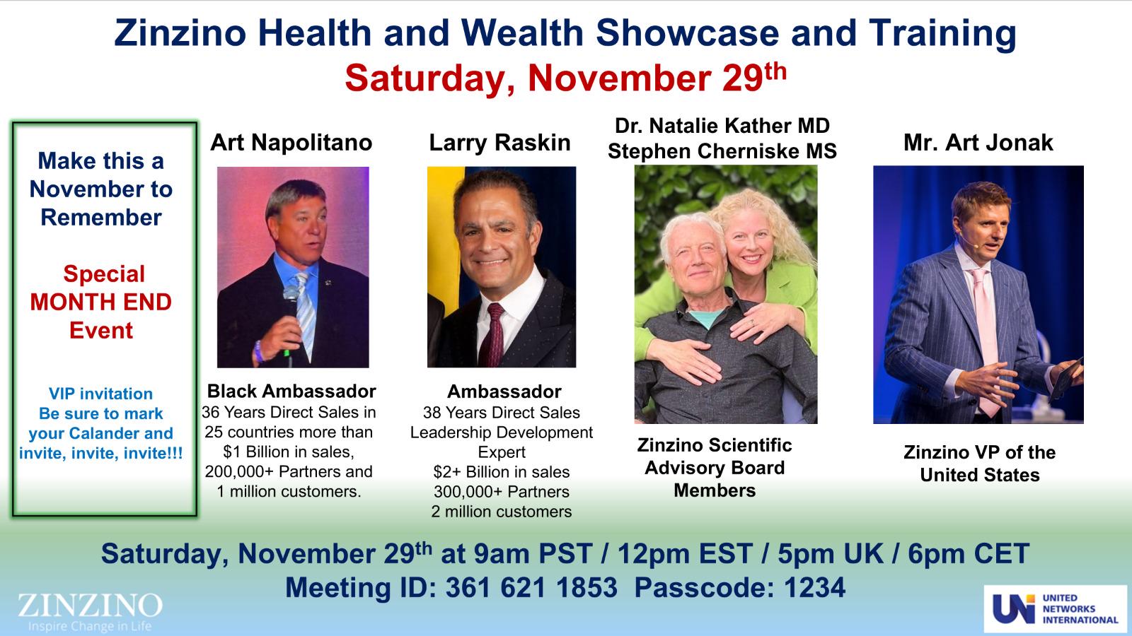 NOV 22nd - All Star Lineup to Showcase the Zinzino Business Opportunity ...
