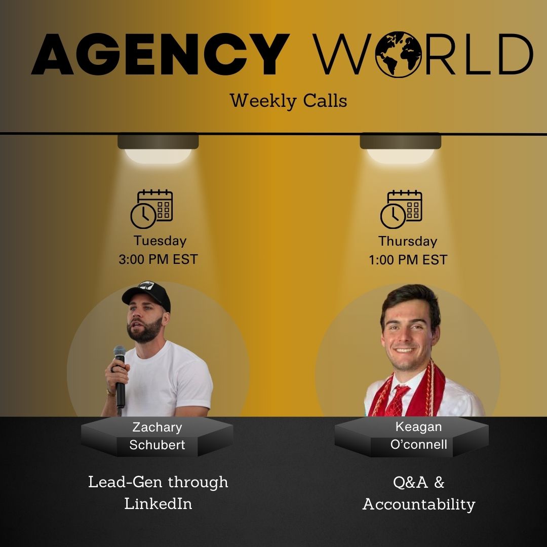 📢 Weekly Call Schedule.... · Agency World
