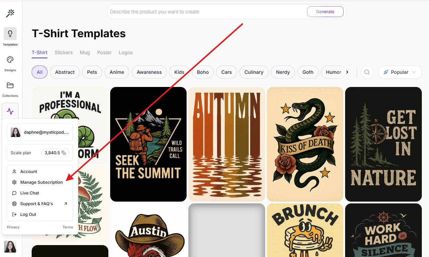 Subscription Management - Mystic POD 101 · Mystic POD
