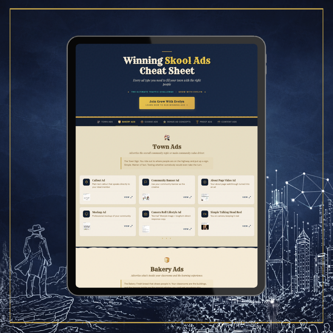 Want to see my winning Skool ads? · Skool Growth Free Training Hub