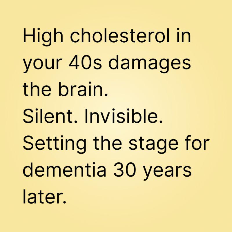 High cholesterol in your 40s damages the brain. Silent. Invisible ...