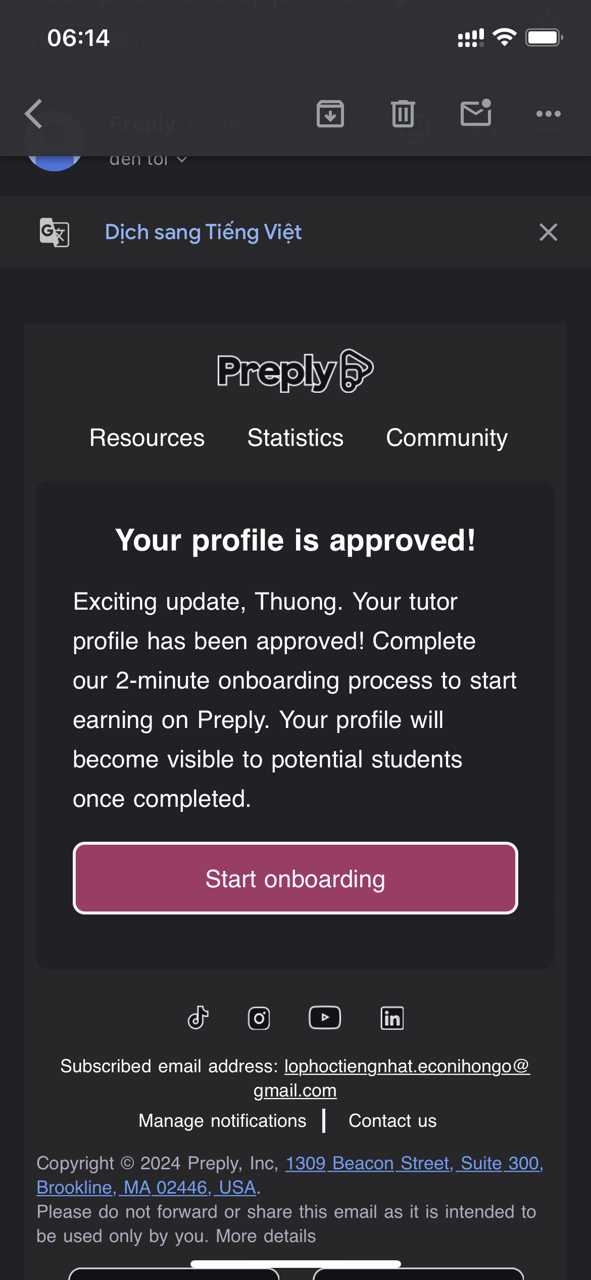 Approved · 5 Minutes Vietnamese