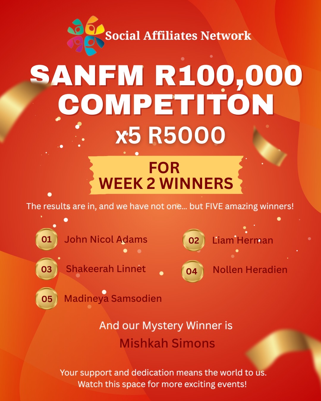 🎉 SANFM R100,000 Competition – Week 2 Winners! 🎉 · Social Affiliates ...