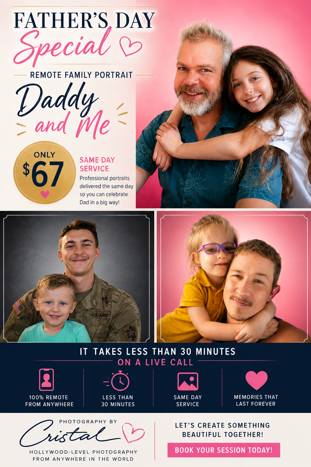 💙 FATHER'S DAY SPECIAL 💙📸 Daddy & Me Remote Family Portrait Session · 📸 ...