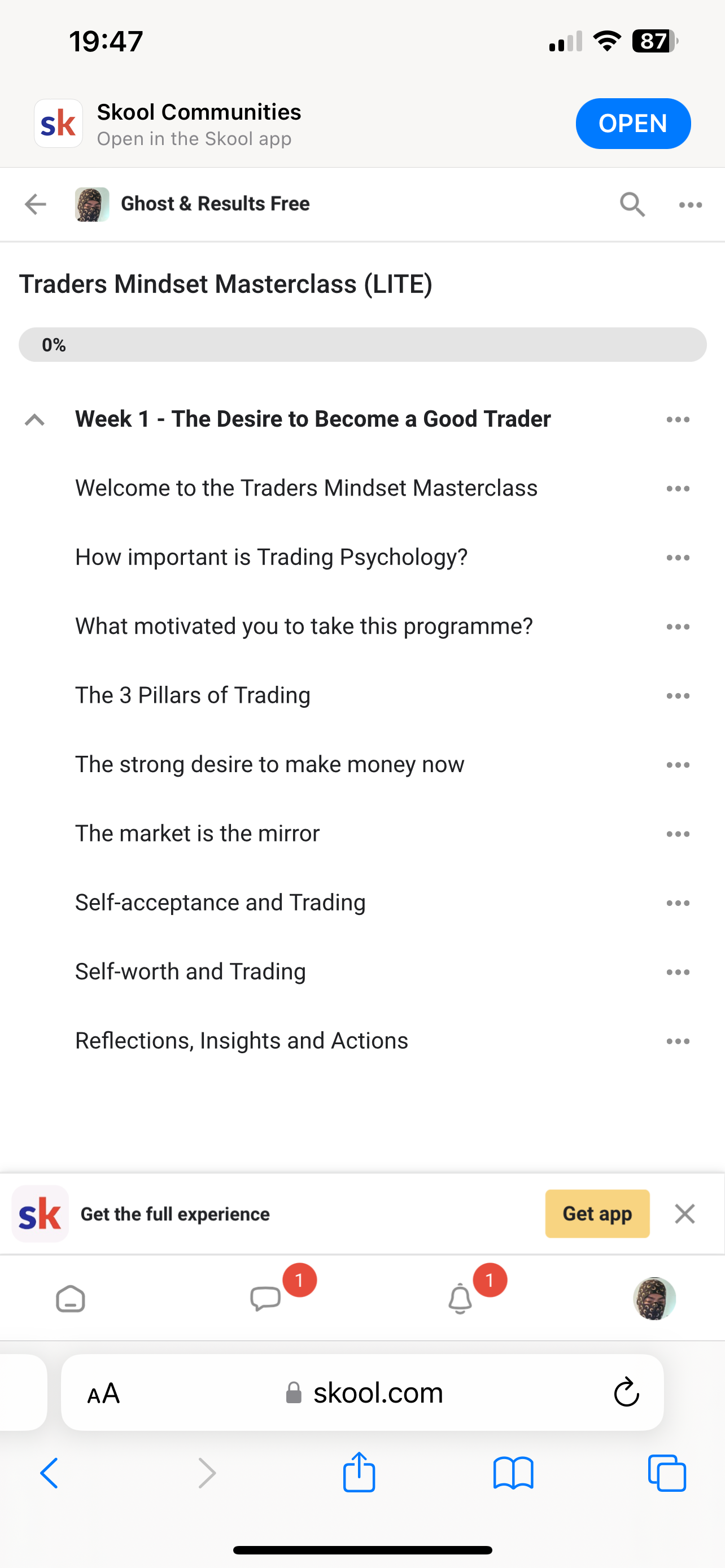 Trading Mindset Masterclass Module 1 Ghost Results Free