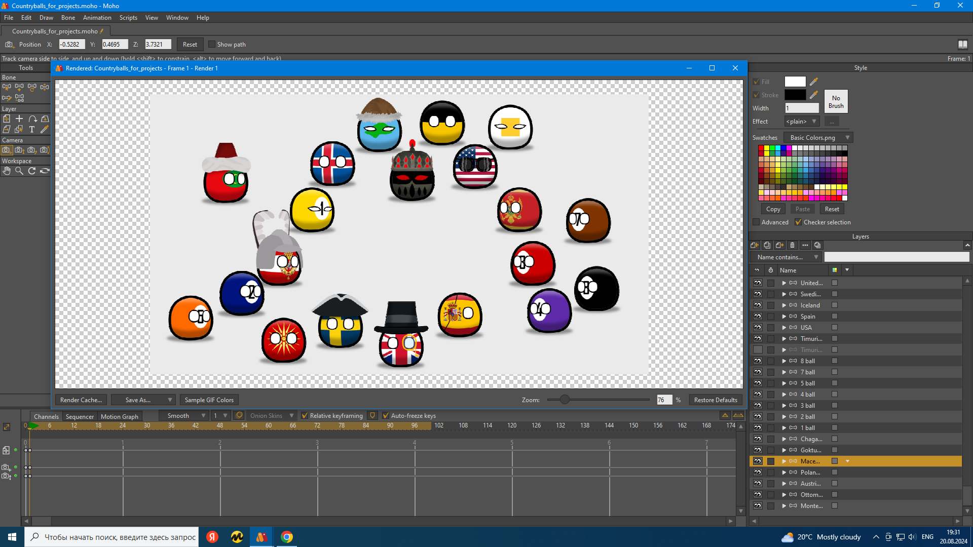 All countryballs that i made · Ballistic Animators