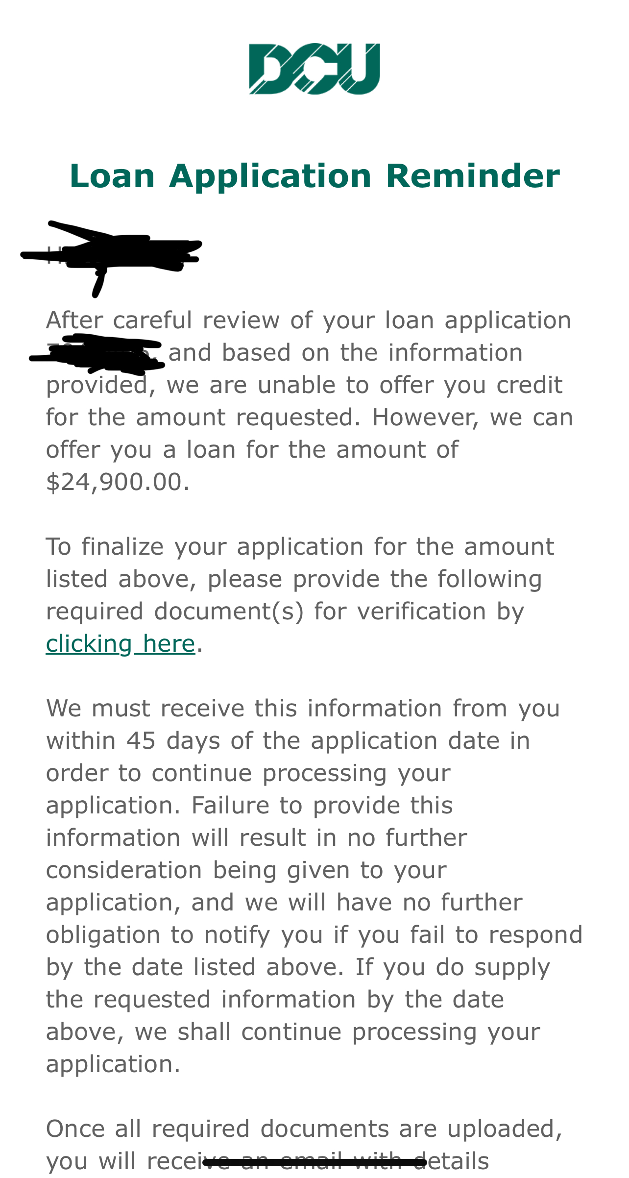 DCU personal loan · Infinite Funding