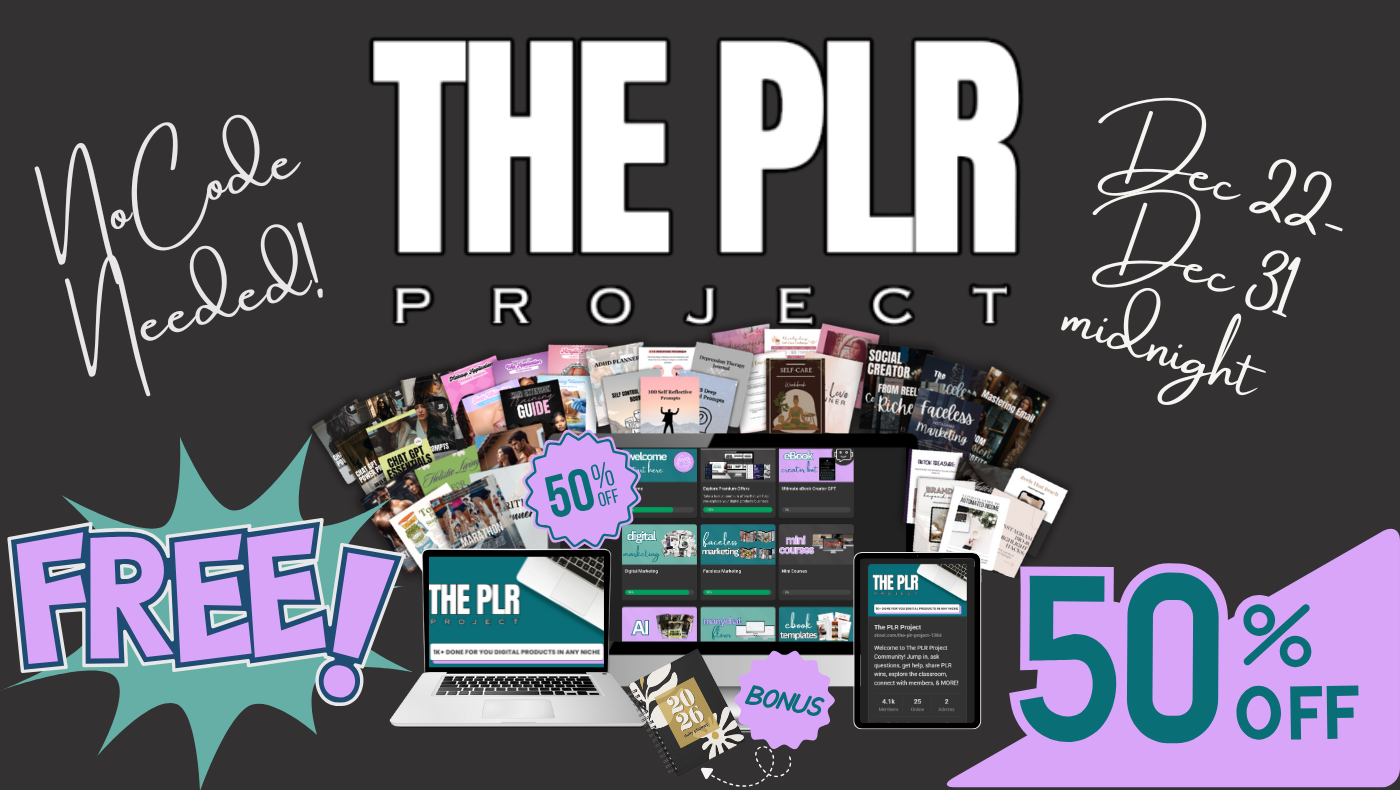 🎉 END-OF-YEAR BLOWOUT: THE PLR PROJECT — 50% OFF 🎉 · Digital Products ...