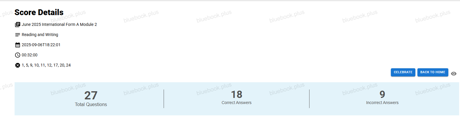 Bluebook Plus June 2025 International Form A Module 2 English · Gamify SAT